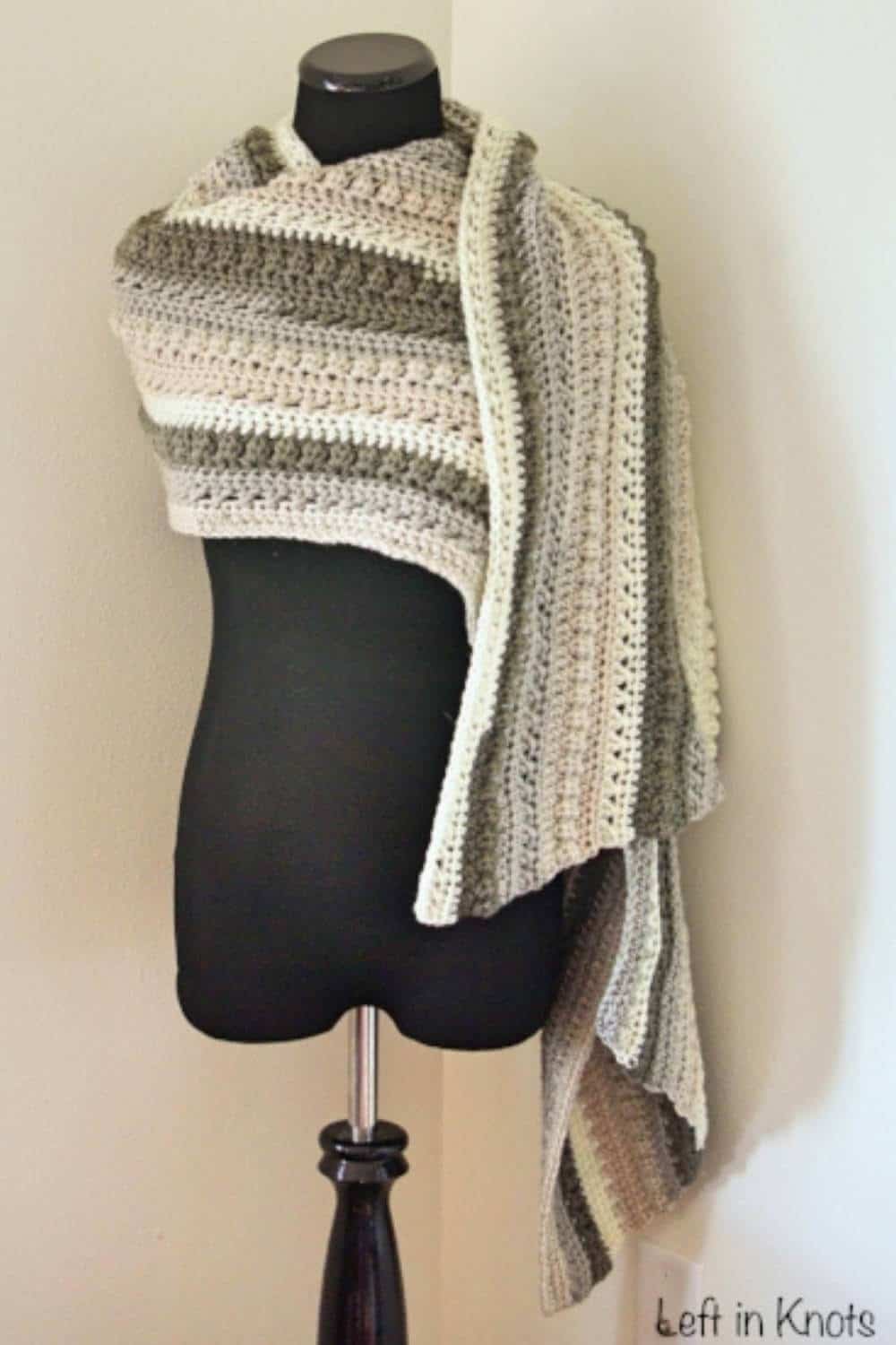 Crochet Autumn Chill Angled Super Scarf - Free Pattern - Left in Knots