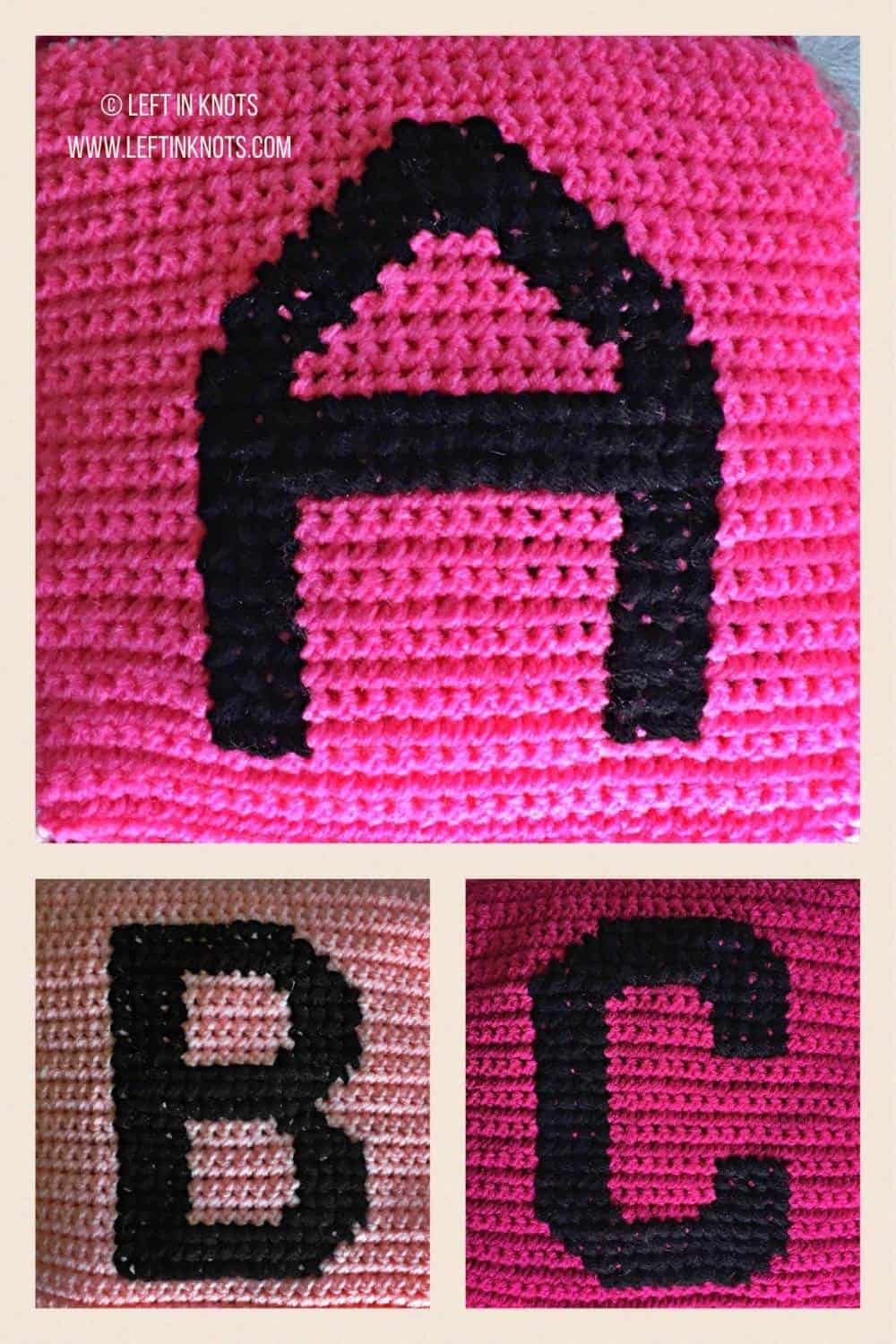 Crochet Alphabet ABC Squares - Free Pattern for Plush Blocks - Left in ...