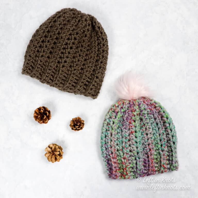 Crochet Folded Cuff Beanie - Free Pattern - Left in Knots